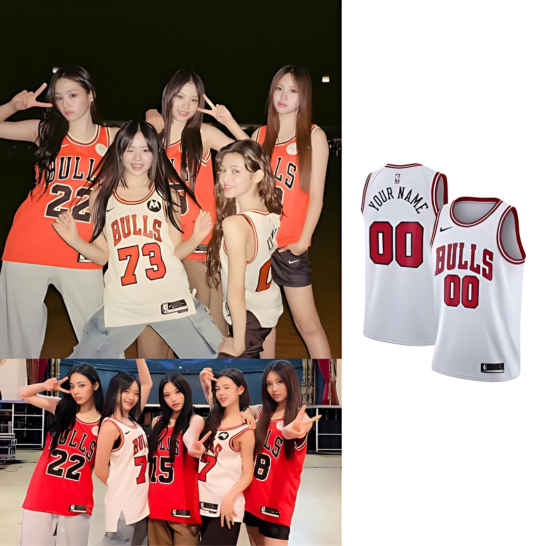 New Jeans Basketball Jersey // White and Red - SIDL Shop